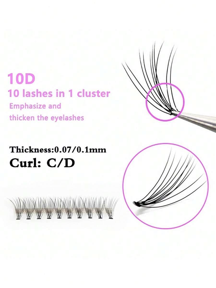 12Lines 10D Premade Fan Eyelash Extensions Self-Making Super Cluster ...