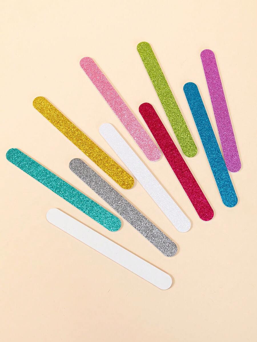 10pcs Glitter Nail File | SHEIN USA