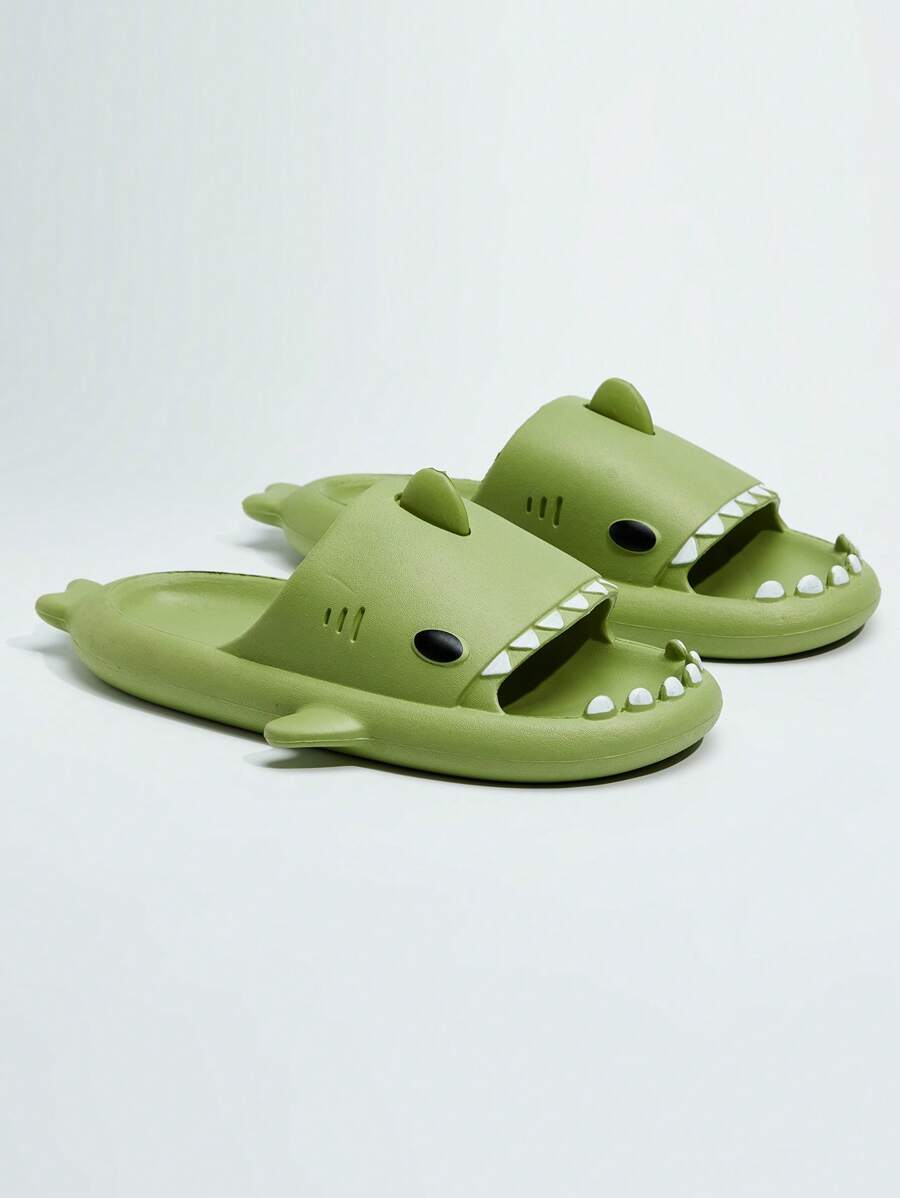 Women Shark Design Slides, Preppy Green EVA Slides | SHEIN USA