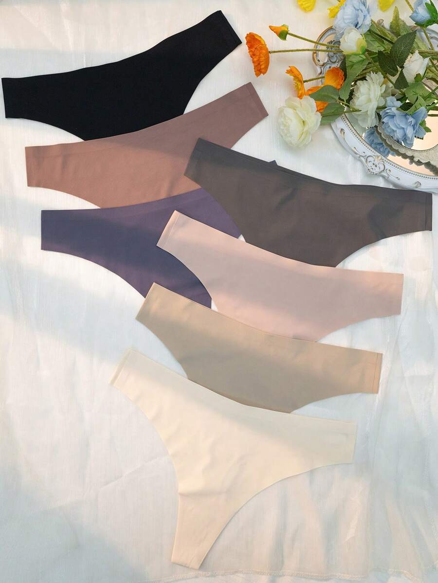 Plus 7pack Solid Simple Panty | SHEIN USA