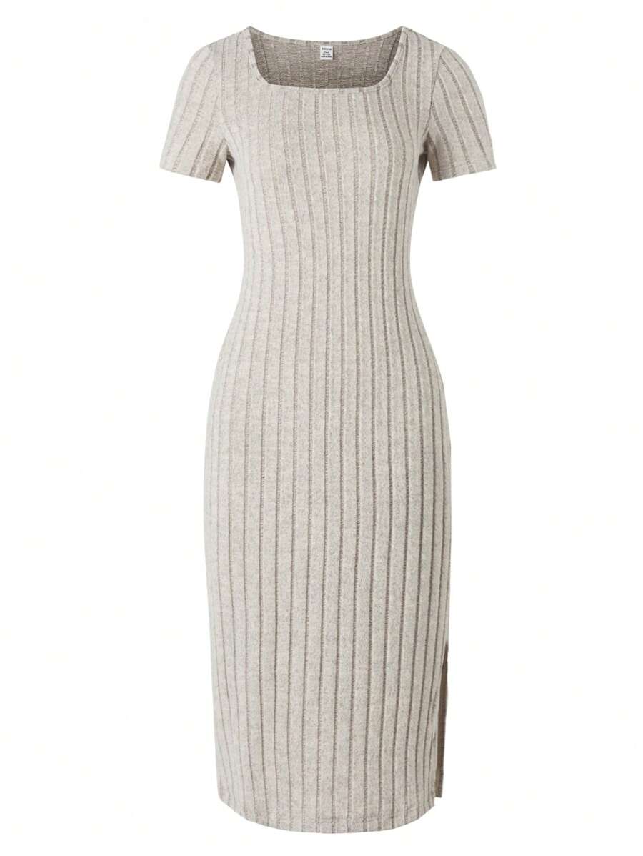 SHEIN Wildeya Fille Adolescente Robe Fendu Côtelé | Mode en ligne ...