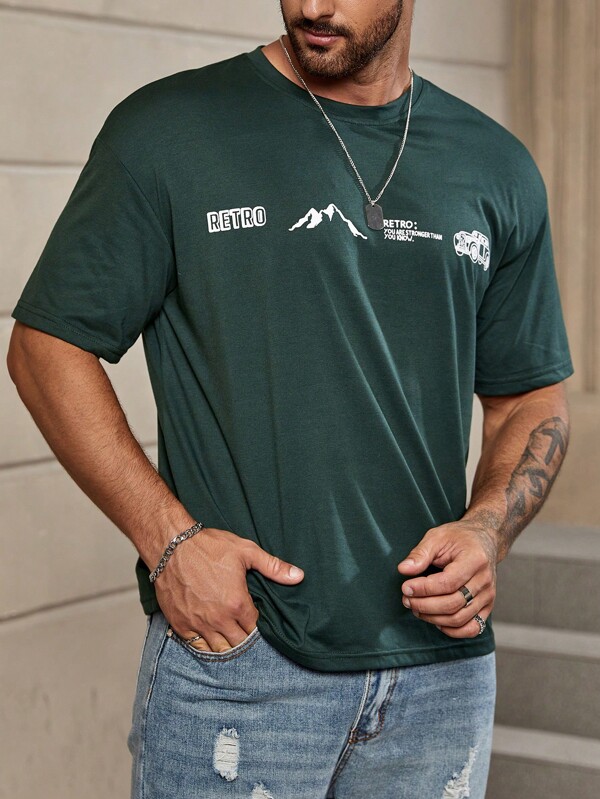 SHEIN Homens Gráfica Letra Camiseta | SHEIN Brasil