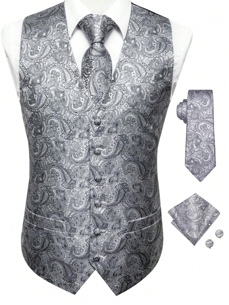 Men 1pc Paisley Jacquard Waistcoat | SHEIN USA