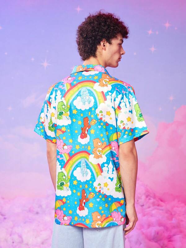 ROMWE X Care Bears Men Rainbow & Bear Print Shirt | SHEIN UK