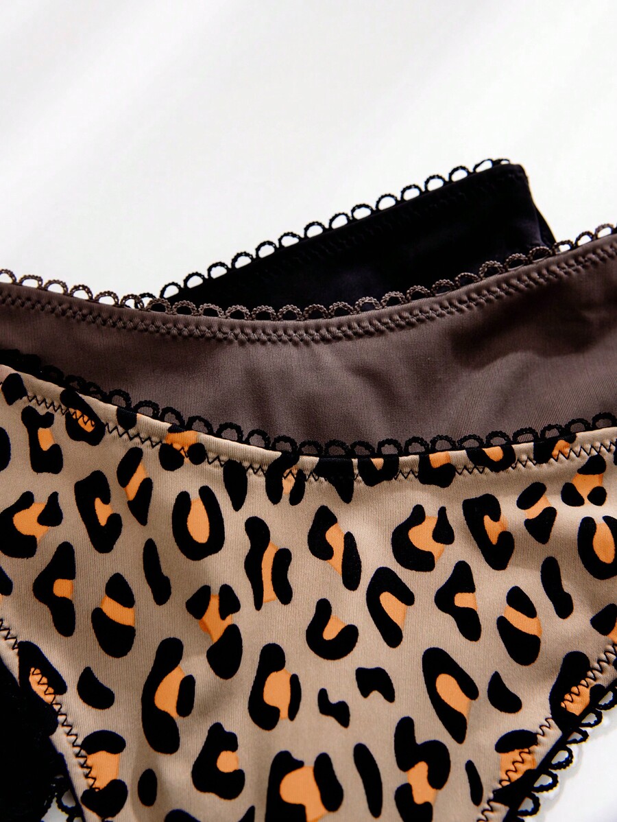 Shein Underwear&Sleepwear Basics 5packs Leopard Print Low Rise Sexy ...