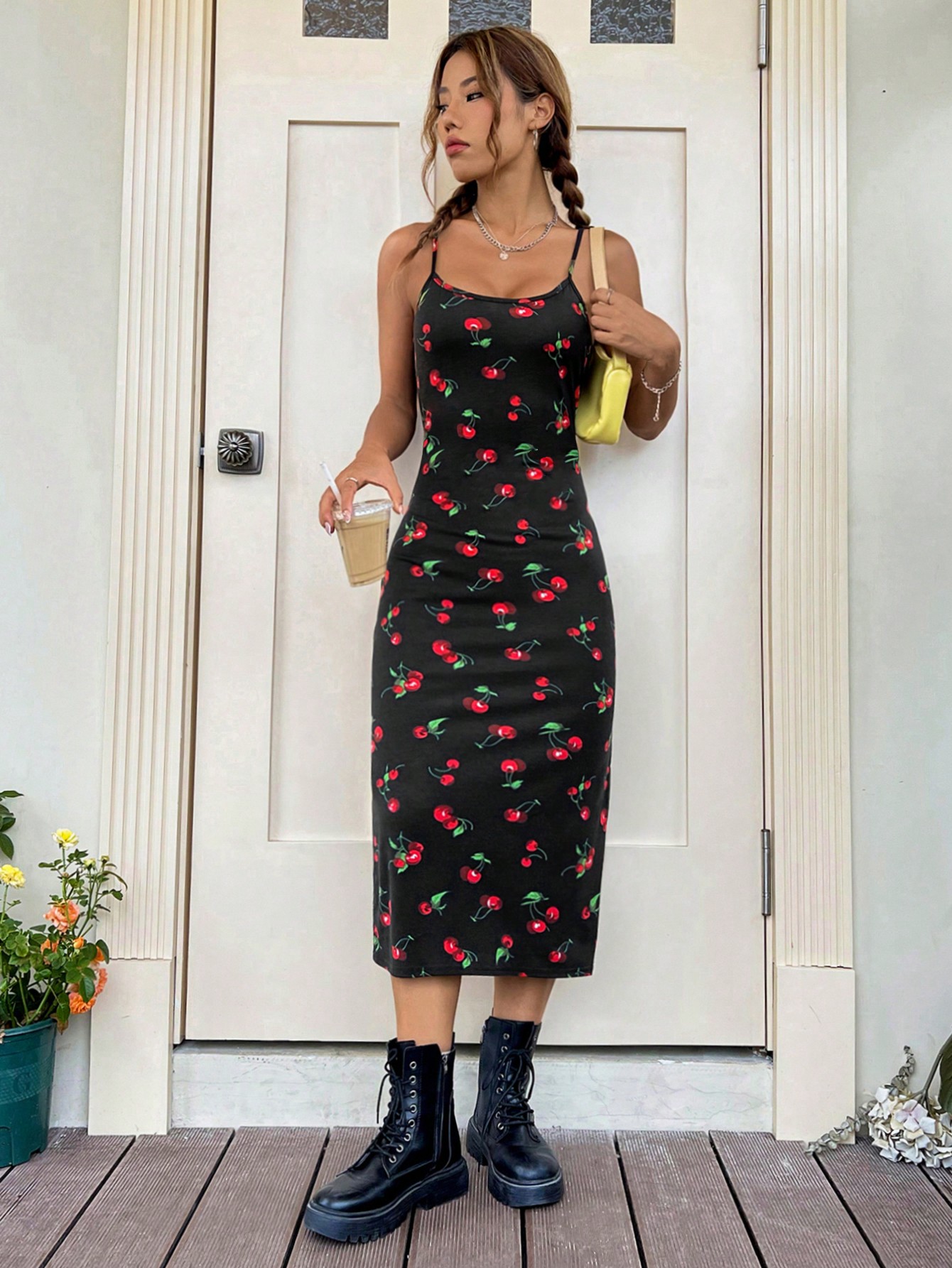 SHEIN Qutie Cherry Print Cami Dress | SHEIN UK