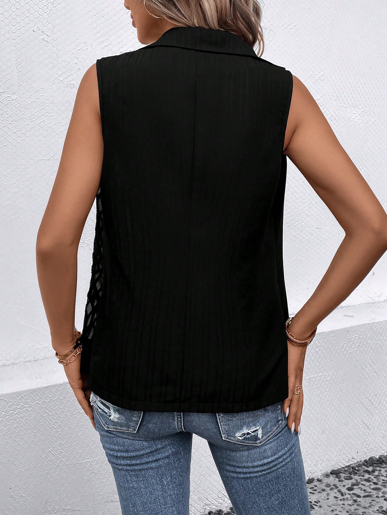 SHEIN LUNE Solid Single Button Vest Blazer | SHEIN USA