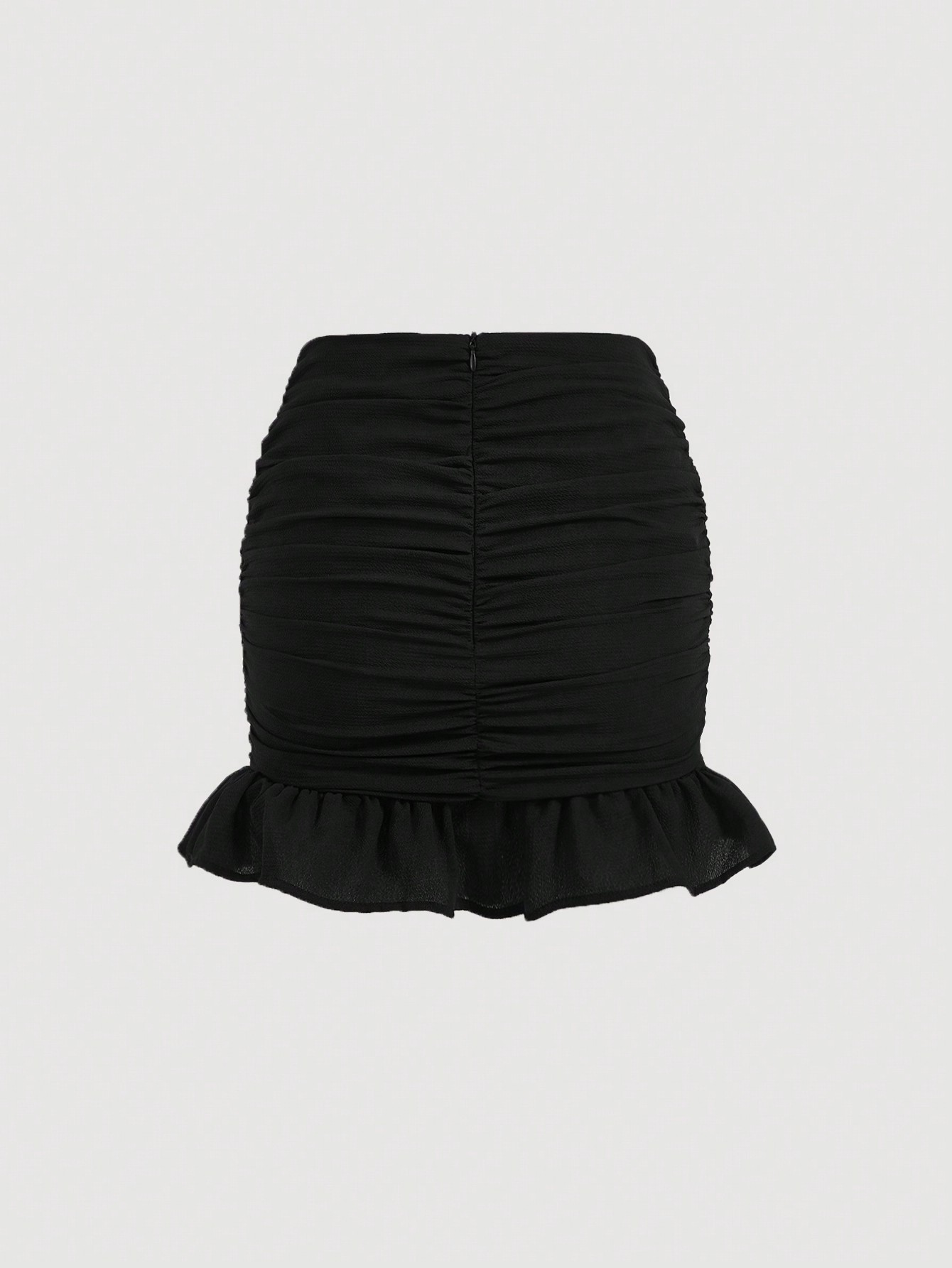 Shein Mod Ruched Ruffle Hem Skirt Shein Usa
