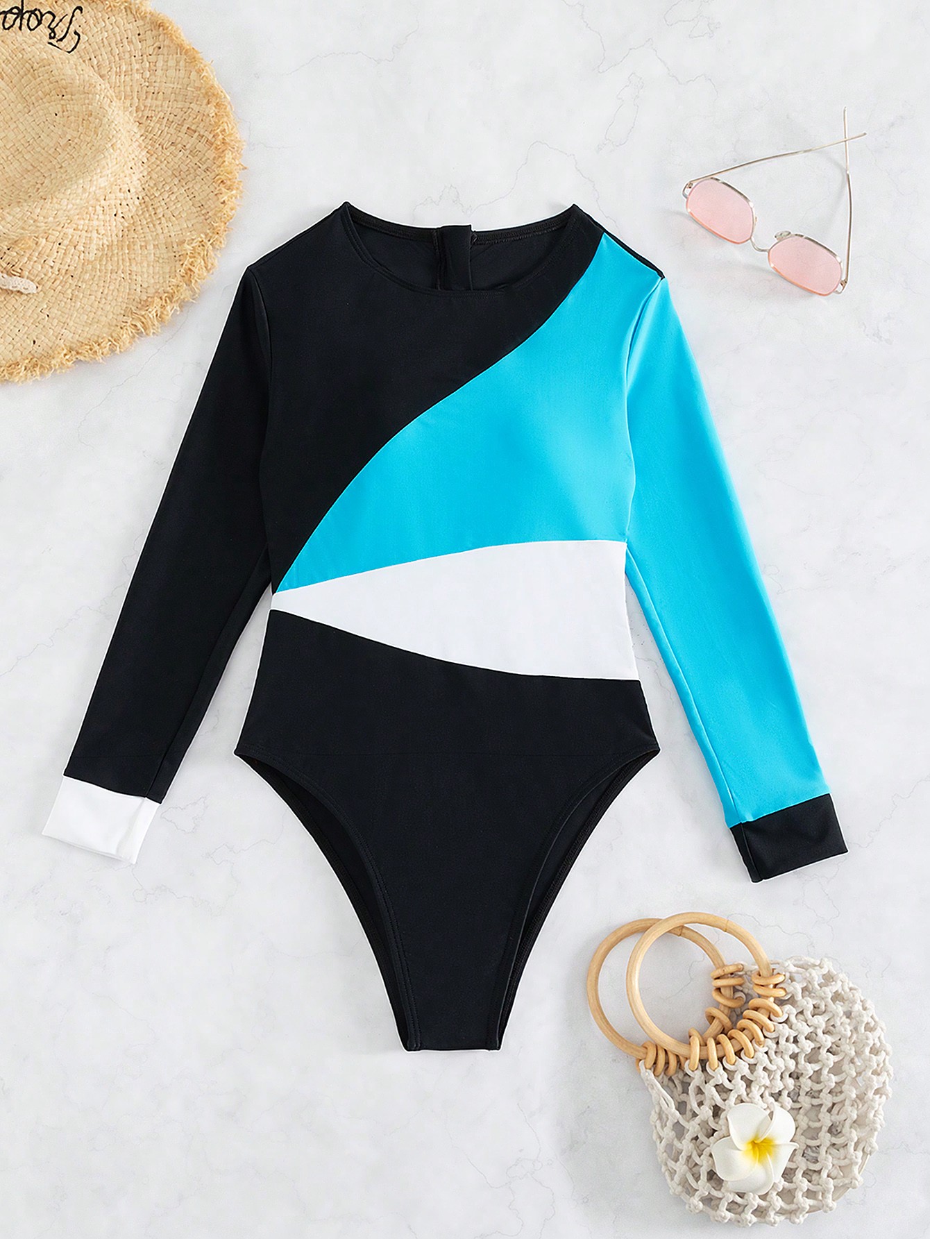 Color Block One Piece Swimsuit | SHEIN USA