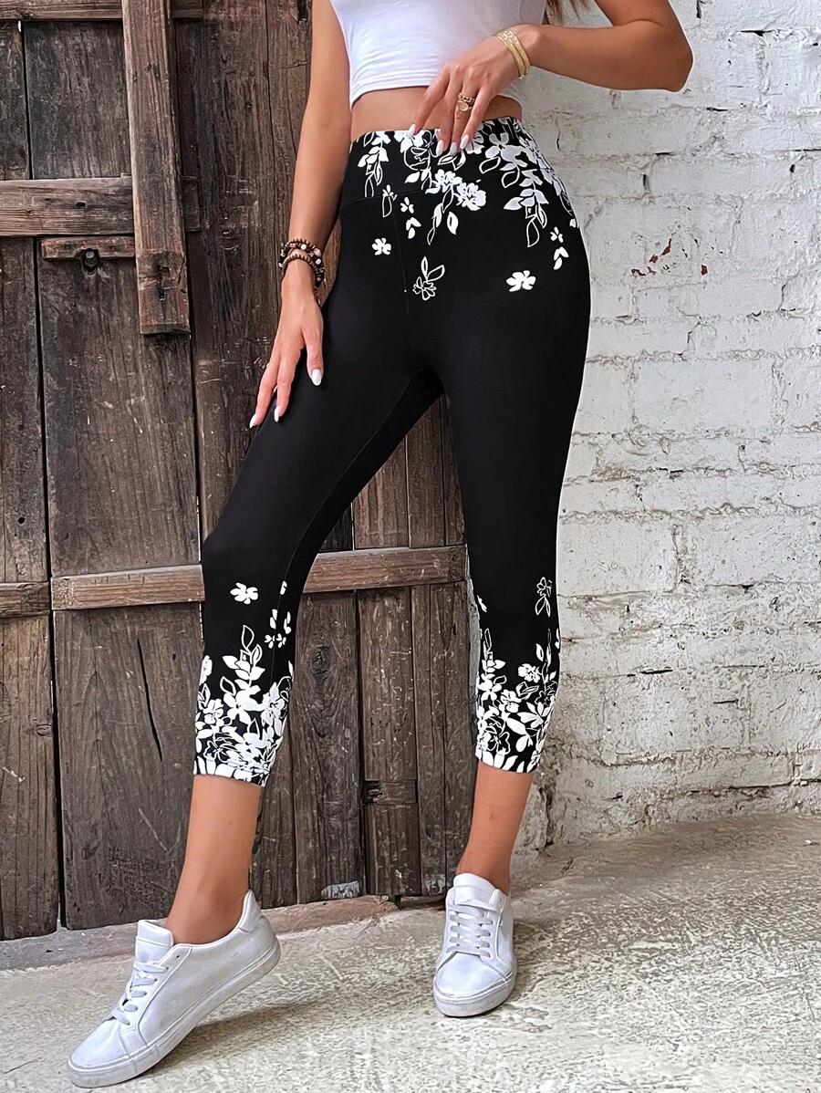 EMERY ROSE Leggings con estampado floral | Mode de Mujer | SHEIN España