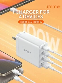 JMMO USB Charger,100W 4-Ports USB C Wall Charger,3 USB-C Ports,1 USB-A ...