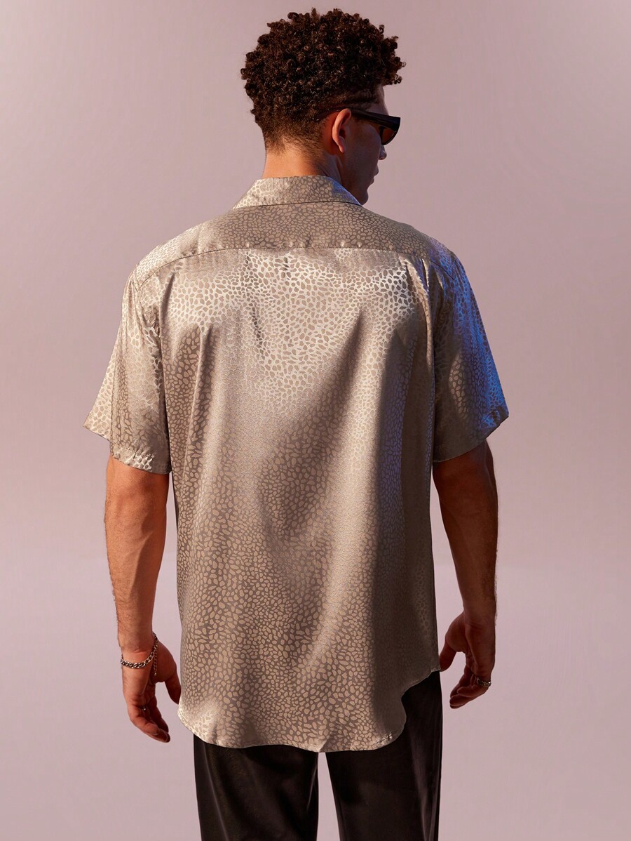 Manfinity Aftrdrk Men Jacquard Satin Shirt Shein Usa