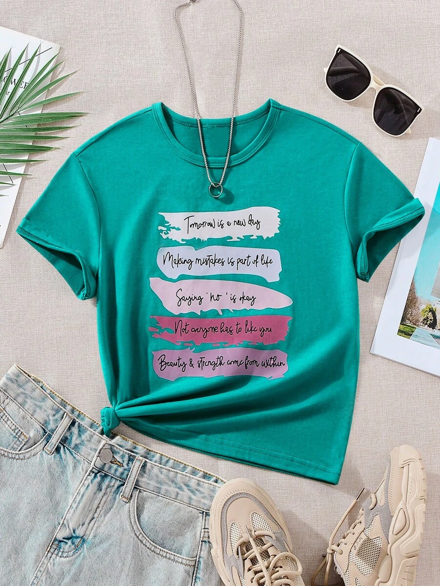Girls Slogan Graphic Tee | SHEIN USA