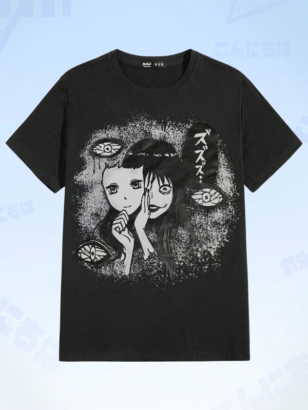 Anime Guys Figure Graphic Tee | SHEIN UK