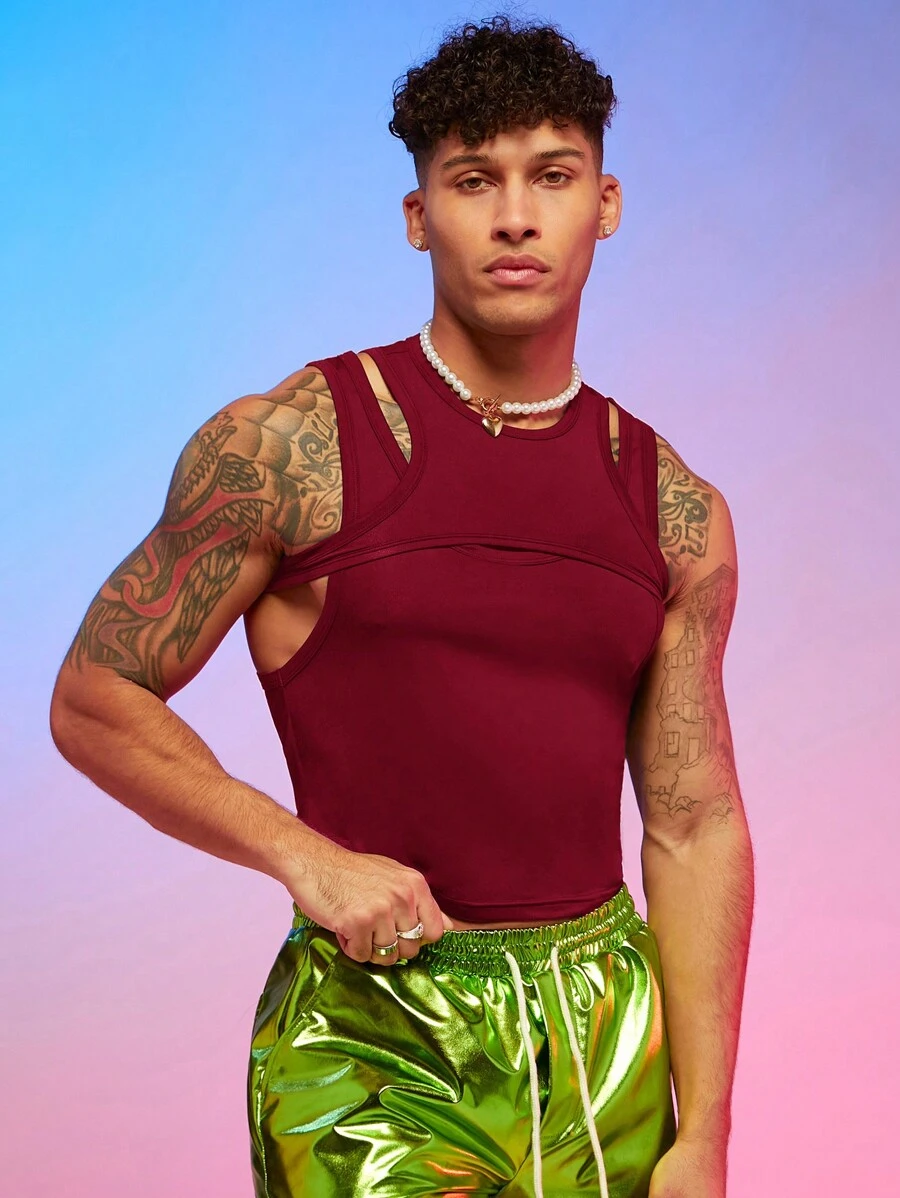 FeverCity Men Cut Out Tank Top | SHEIN USA