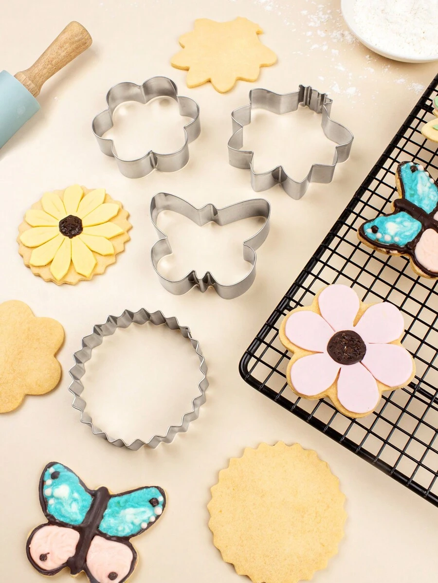1 Set Stainless Steel Cookie Cutter Set - 4 Piece-Bee, Daisy, Flower ...