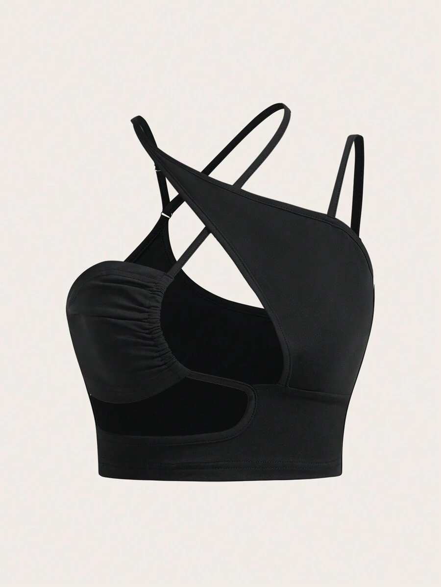 SHEIN ICON Cut Out Crisscross Front Crop Top | SHEIN USA