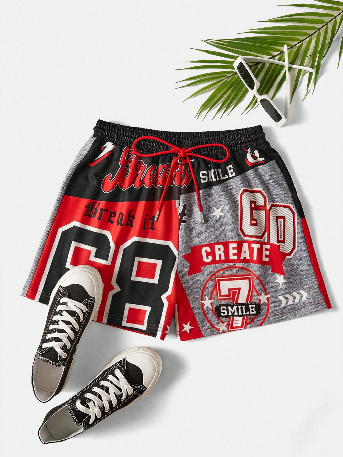 Shein Coolane Letter Graphic Drawstring Waist Shorts For Sale Australia