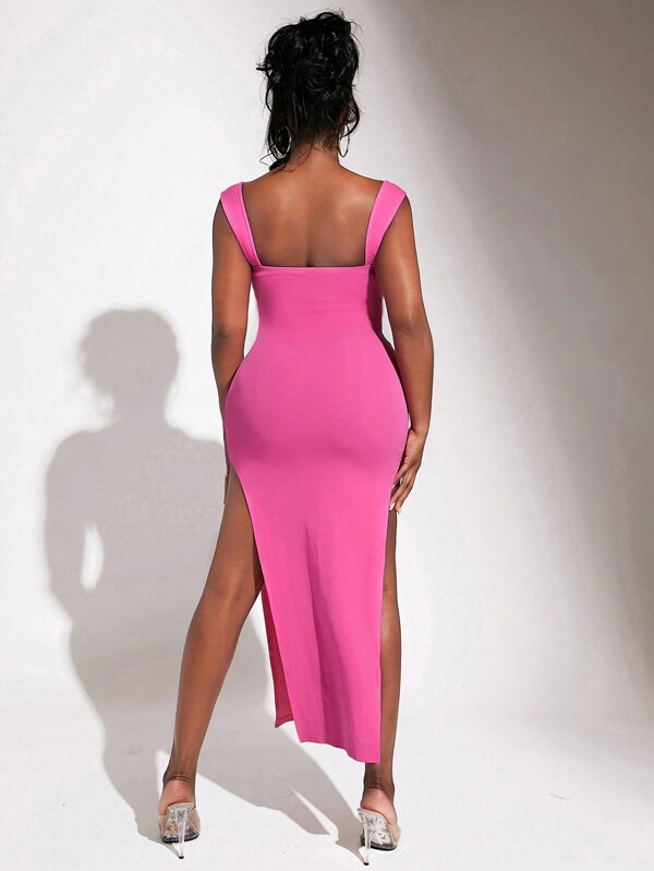 SHEIN Slayr Vestido de tirantes bustier de muslo con abertura | Moda de ...