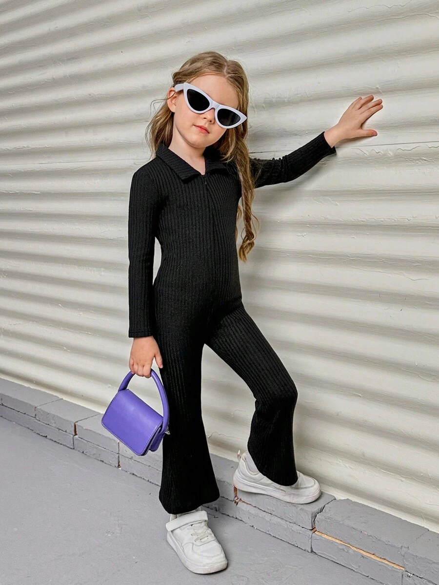 SHEIN Mono Acampanado De Color Sólido De Punto Para Niña Joven | Mode ...