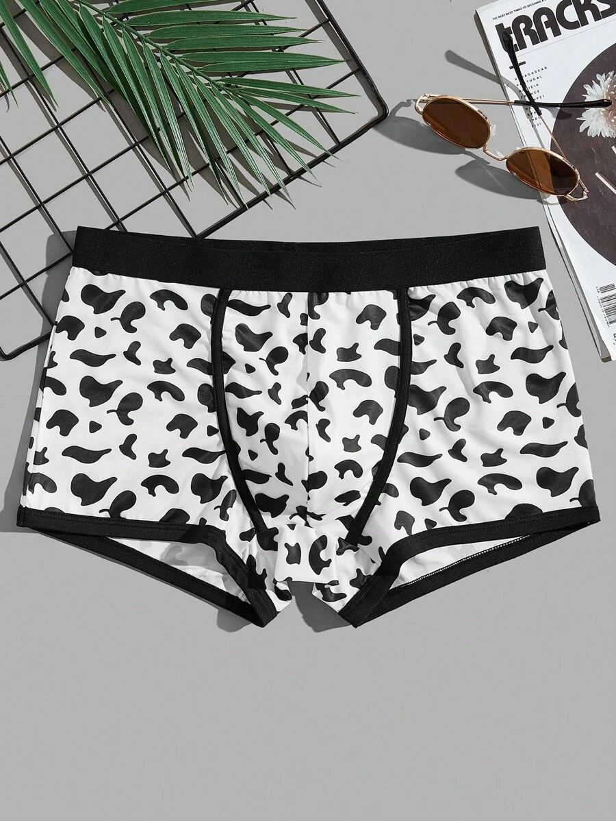 Men Allover Print Contrast Binding Boxer Brief | SHEIN USA