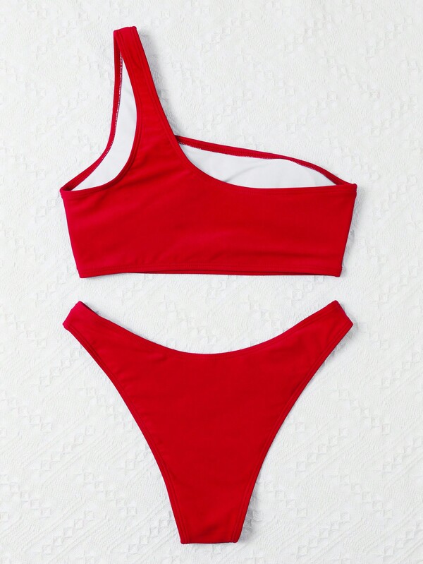 Shein Swim Sxy Cut Out One Shoulder Bikini Swimsuit Shein Usa