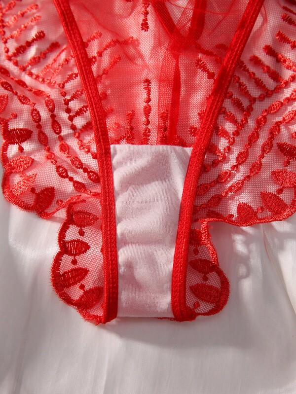 Floral Lace Underwire Garter Lingerie Set With 1pair Stocking Shein Uk