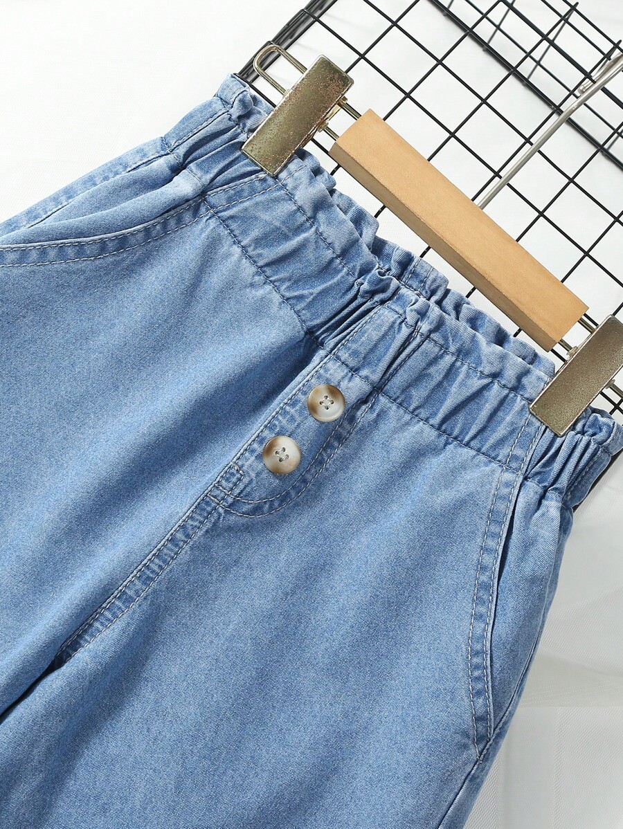 Tween Girl Casual Boho Holiday Paperback Waist Wide Legs Jeans, Girls ...