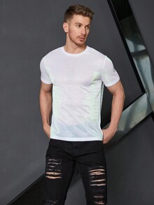 Manfinity Basics Men Round Neck Metallic Tee | SHEIN USA