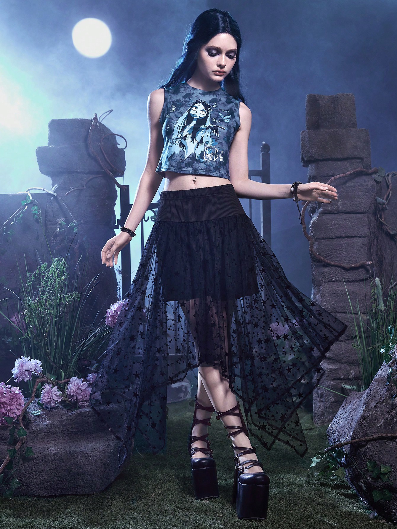 Corpse Bride | ROMWE Figure Graphic Tie Dye Tank Top | SHEIN USA