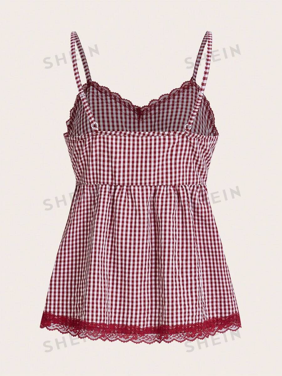 ROMWE Kawaii Top tipo camiseta con encaje en contraste, para la escuela | Moda de Mujer | SHEIN ...