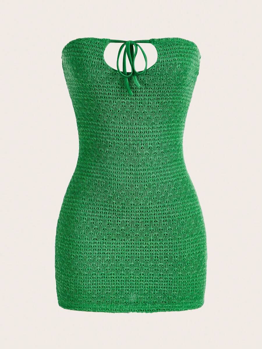 SHEIN ICON Tie Front Cut Out Tube Bodycon Mini Dress | SHEIN USA