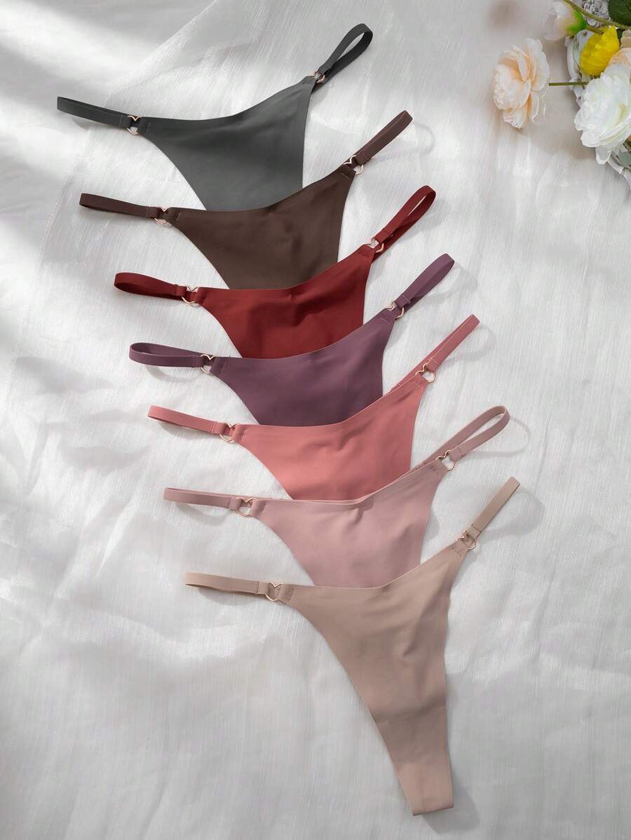 7pack Solid Simple Thong | SHEIN USA