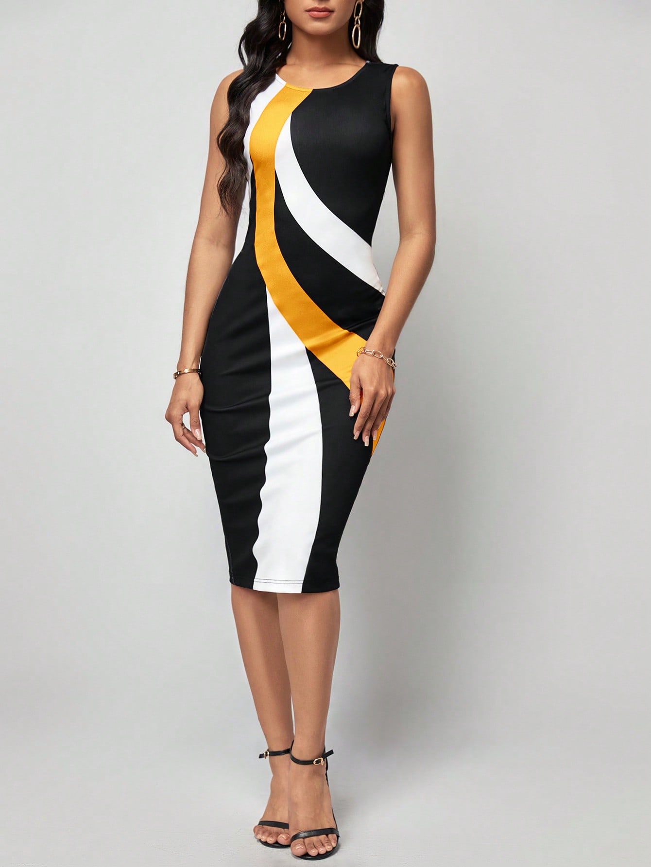 SHEIN LUNE Colour Block Bodycon Dress | SHEIN UK