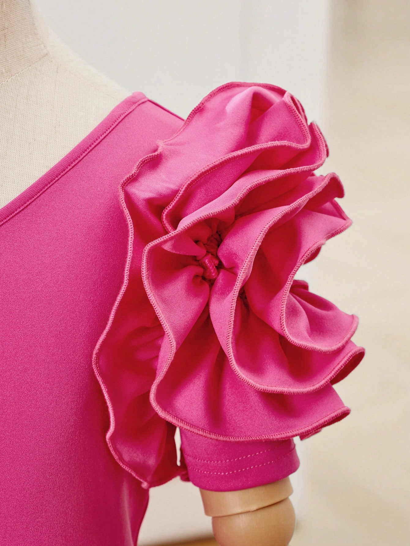 SHEIN Kids CHARMNG Girls One Shoulder Ruffle Trim Dress | SHEIN USA