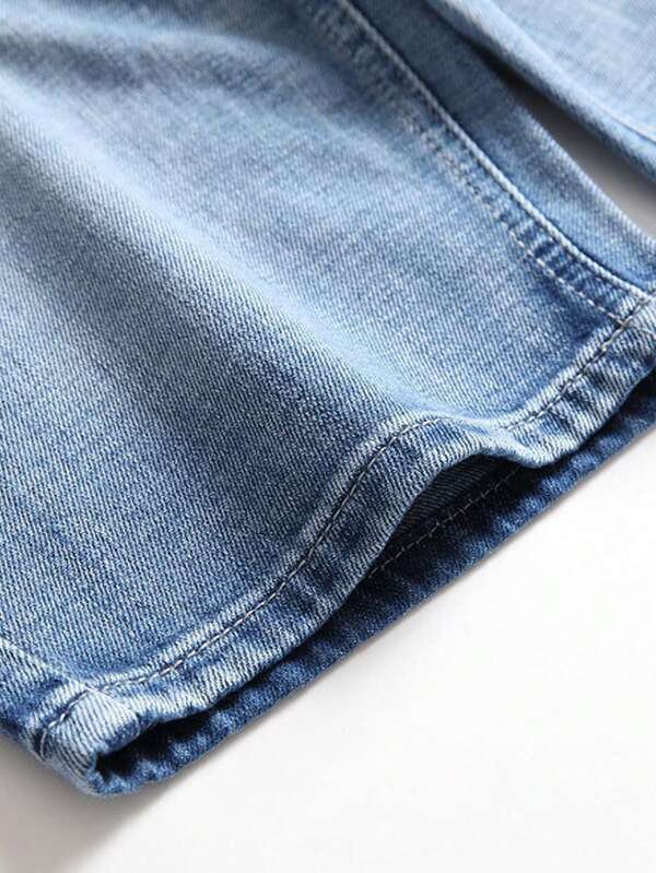 Men Cotton Cat Scratch Denim Shorts | SHEIN USA