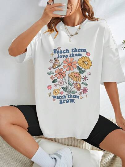 Graphic And Logo Tees Slogan Tees Shein Usa