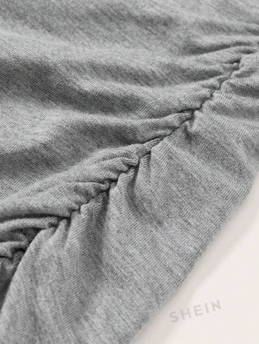 SHEIN x Marika Sila SHEIN EZwear Solid Ruched Split Thigh Tube Dress ...