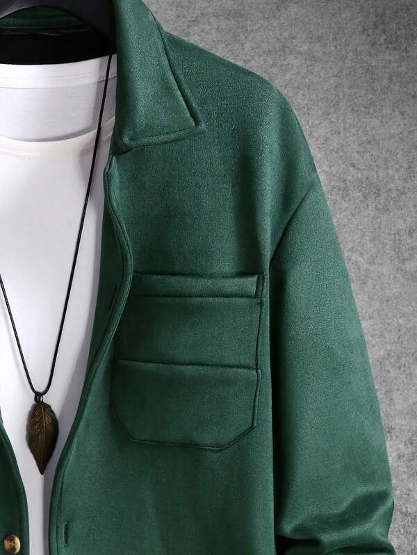 Manfinity Homme Men Flap Pocket Drop Shoulder Jacket | SHEIN UK