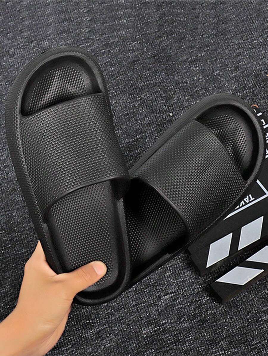 Men Minimalist Single Band Slides, Black Outdoor EVA Slides for Sale ...