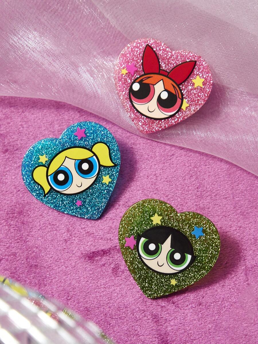 THE POWERPUFF GIRLS X SHEIN 3pcs Women Star & Cartoon Figure Graphic ...