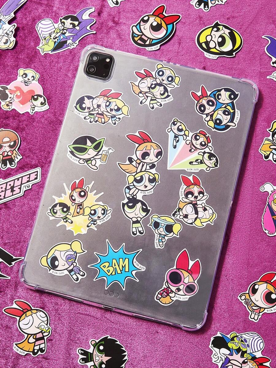 THE POWERPUFF GIRLS X SHEIN Cartoon Graphic Sticker, Cute Paper DIY ...