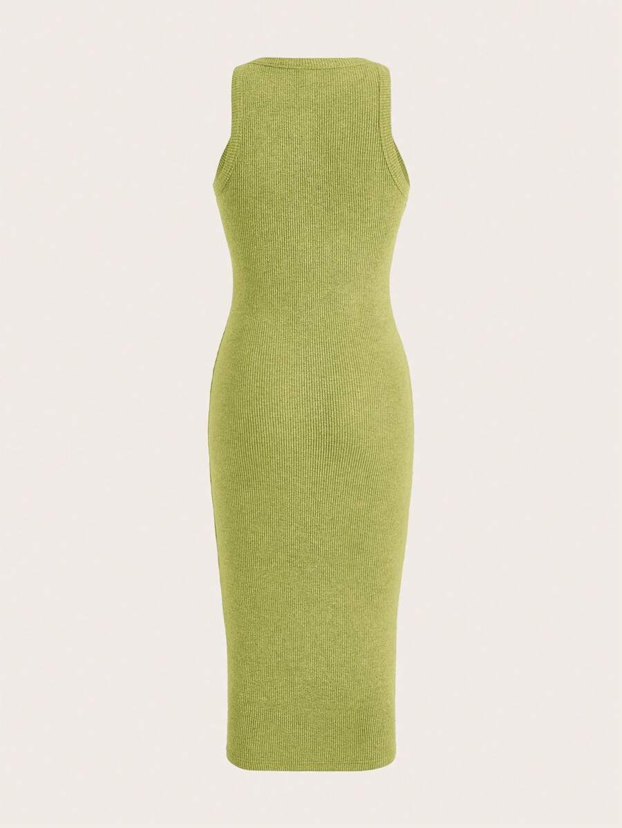 Shein Ezwear Solid Ribbed Knit Bodycon Dress Shein Usa