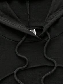 SHEIN Coolane Drawstring Detail Super Crop Hoodie | SHEIN UK