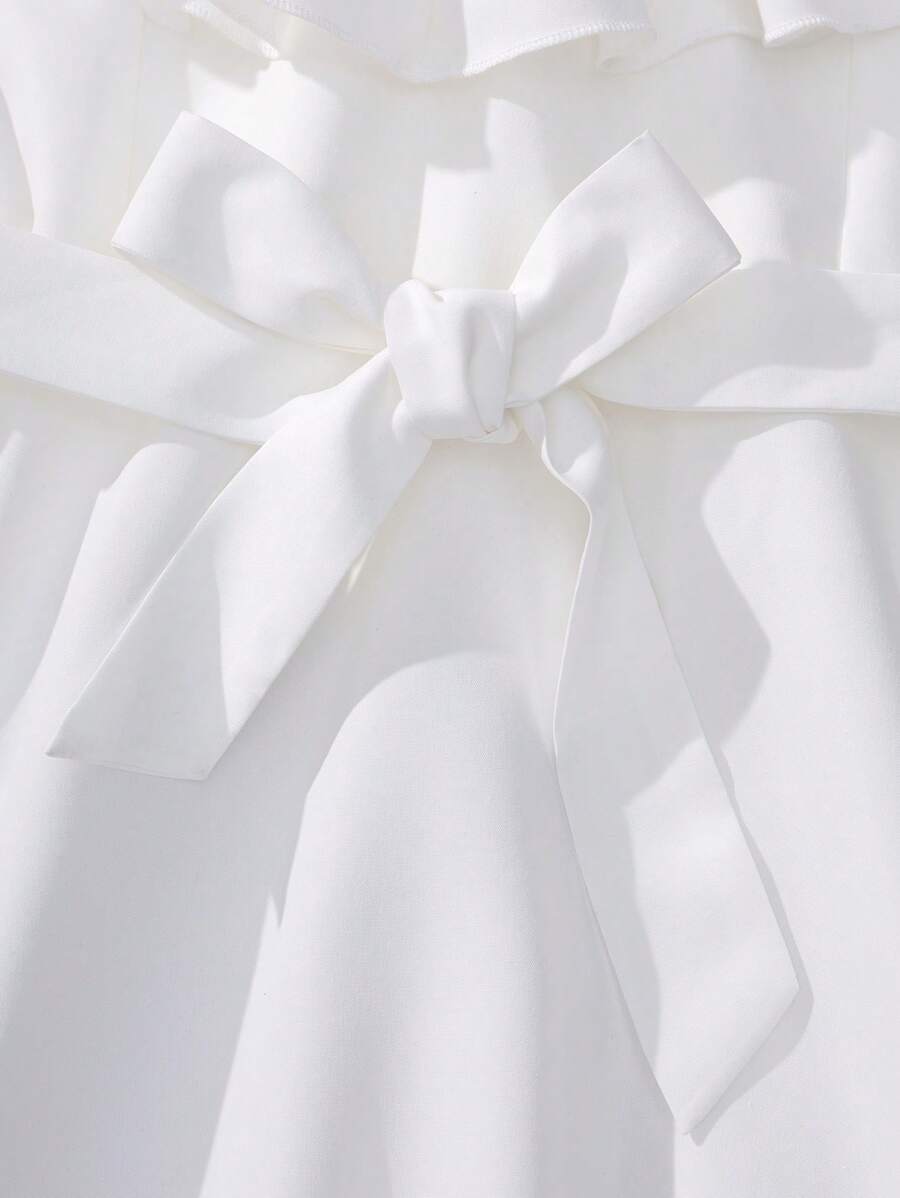 SHEIN Teen Girl Ruffle Layer Trim Belted Dress | SHEIN USA