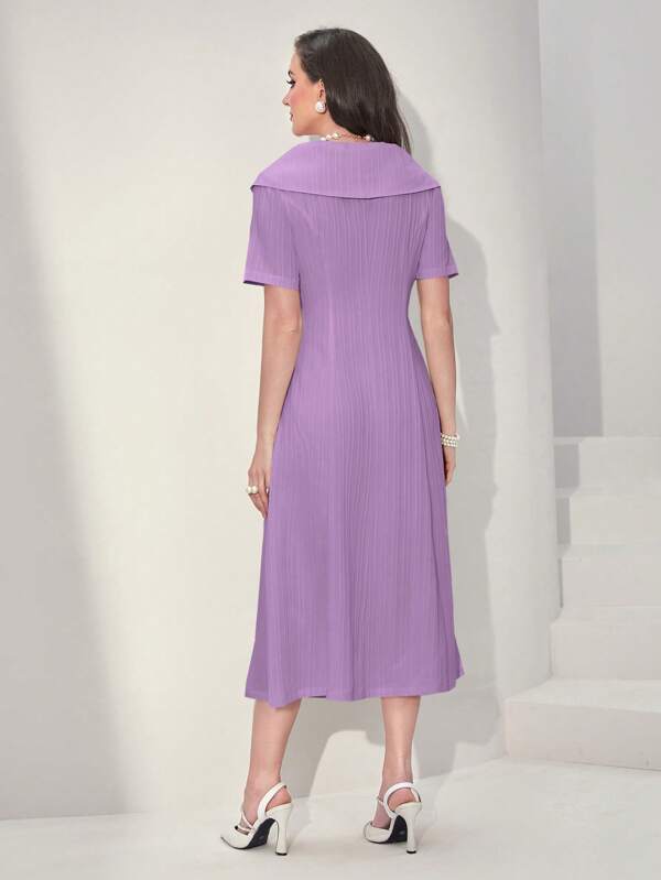 SHEIN Modely Solid Double Breasted Dress | SHEIN UK