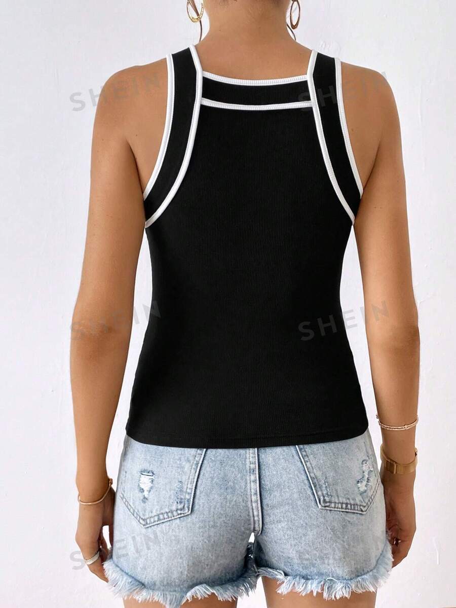 SHEIN Privé Spring Break Contrast Binding Tank Top | SHEIN USA