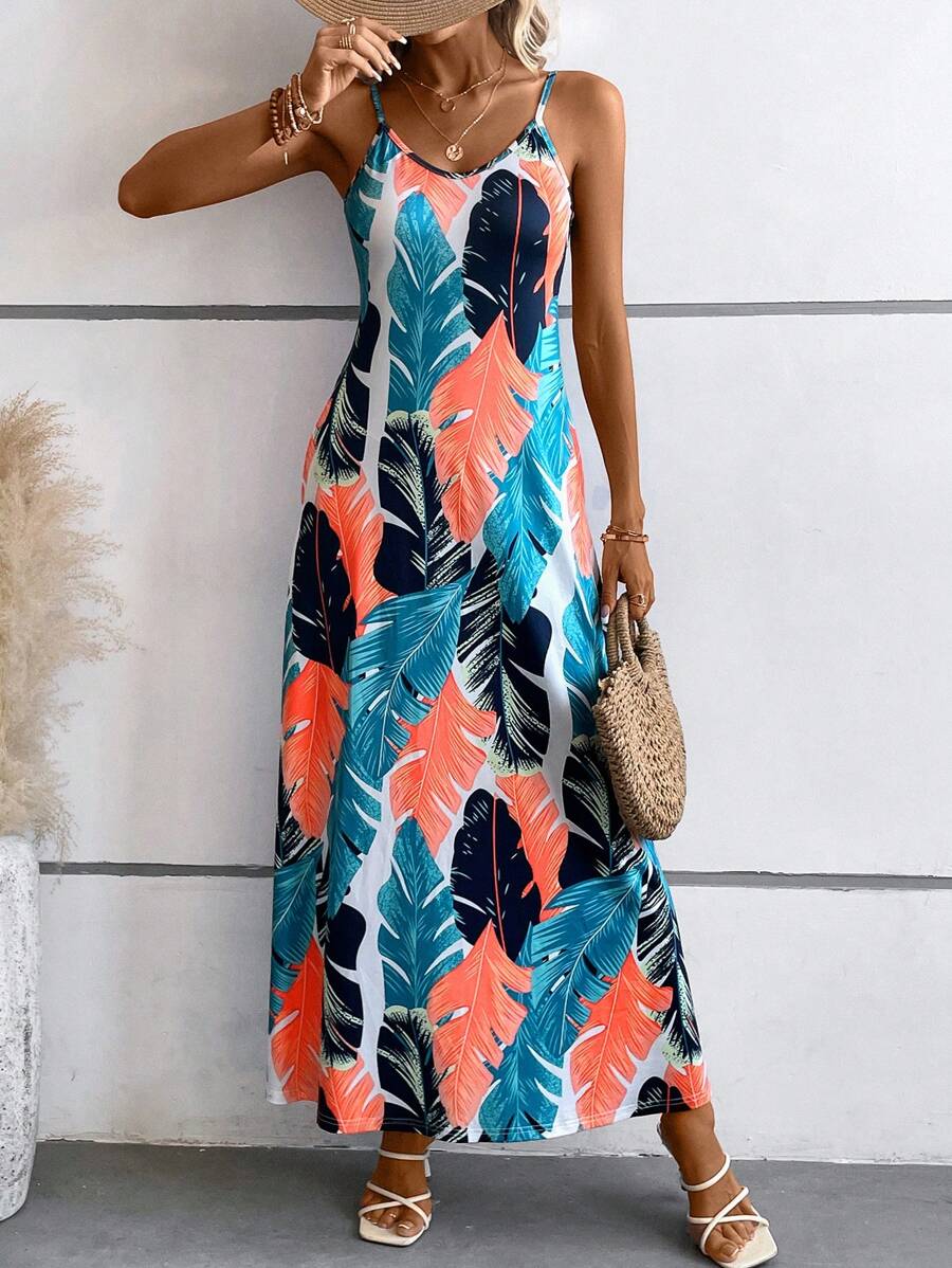 SHEIN LUNE Tropical Print Cami Dress | SHEIN USA