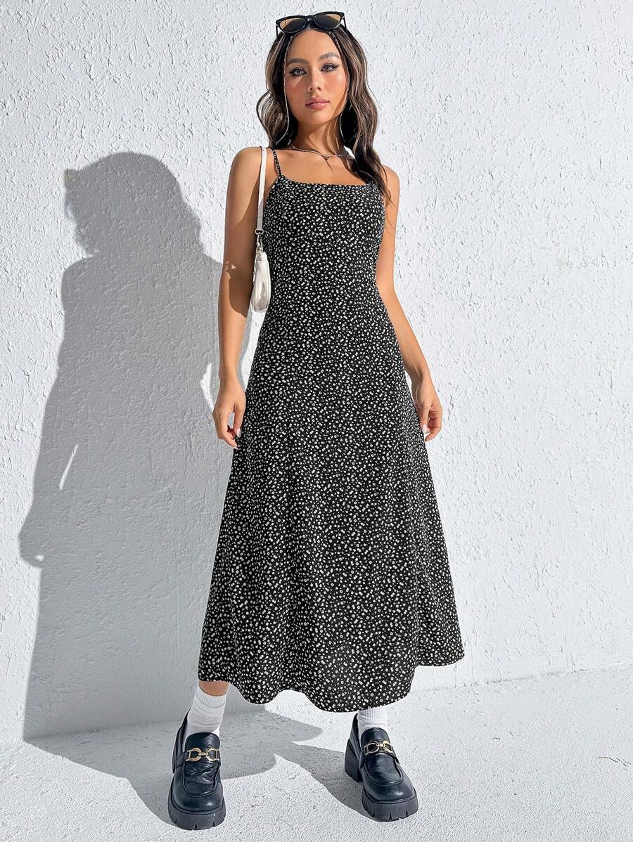 SHEIN EZwear Ditsy Floral Print Cami Dress | SHEIN USA