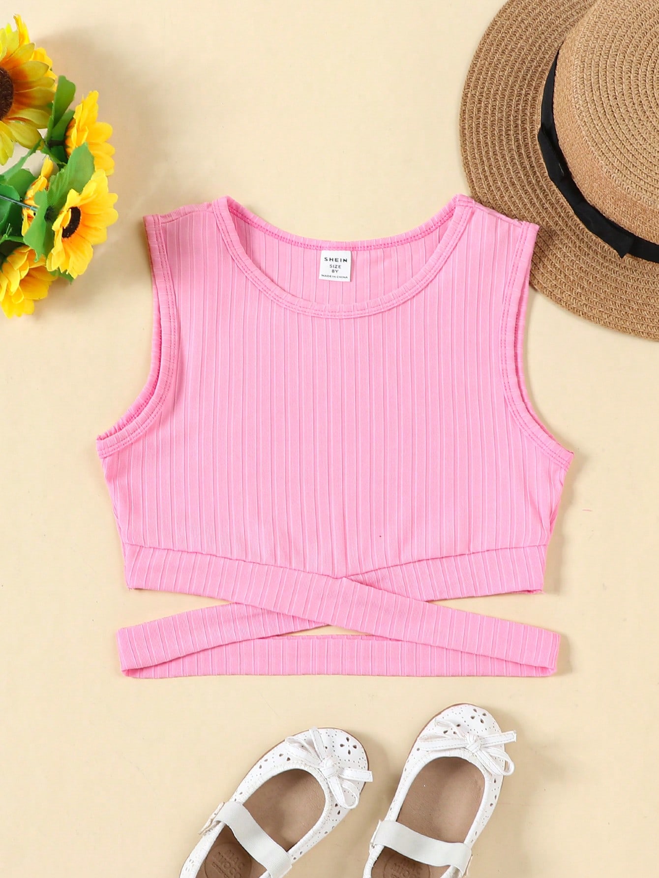 SHEIN Kids Y2Kool Tween Girl Crisscross Cut Out Waist Tank Top | SHEIN USA